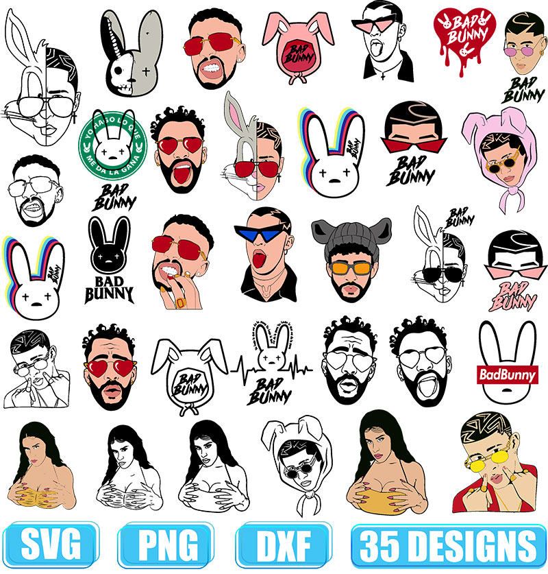 BAD BUNNY SVG PNG DXF EPS Cut Files El Conejo Malo SVG Cut File 